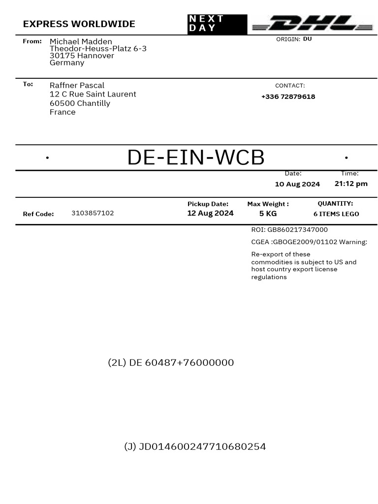 DHL Shipping Label PDF | PDF