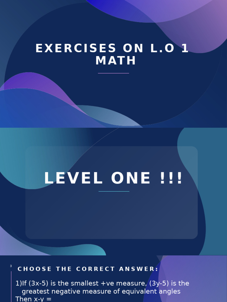 Exercises On L.O 1 Math | PDF