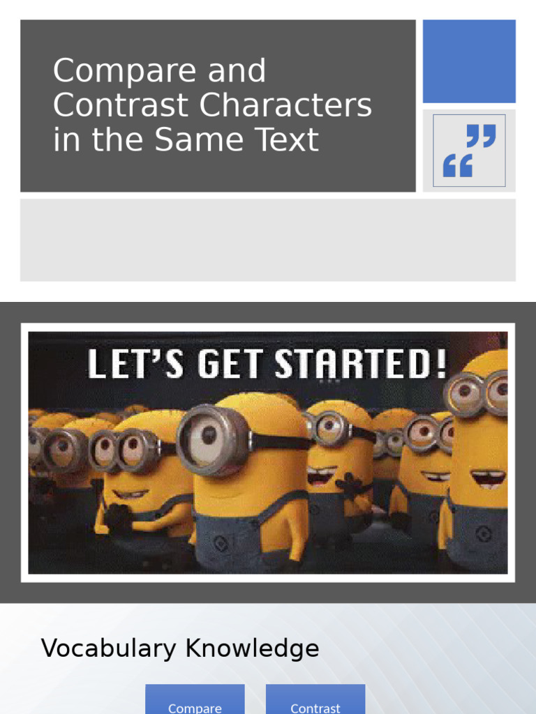 Compare and Contrast Characters in The Same Text | PDF | Feeling ...