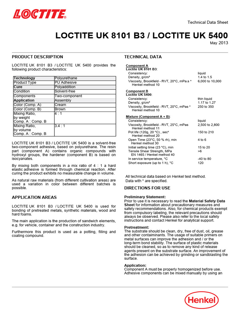 Loctite UK 8101 B3_UK 5400_EN | PDF