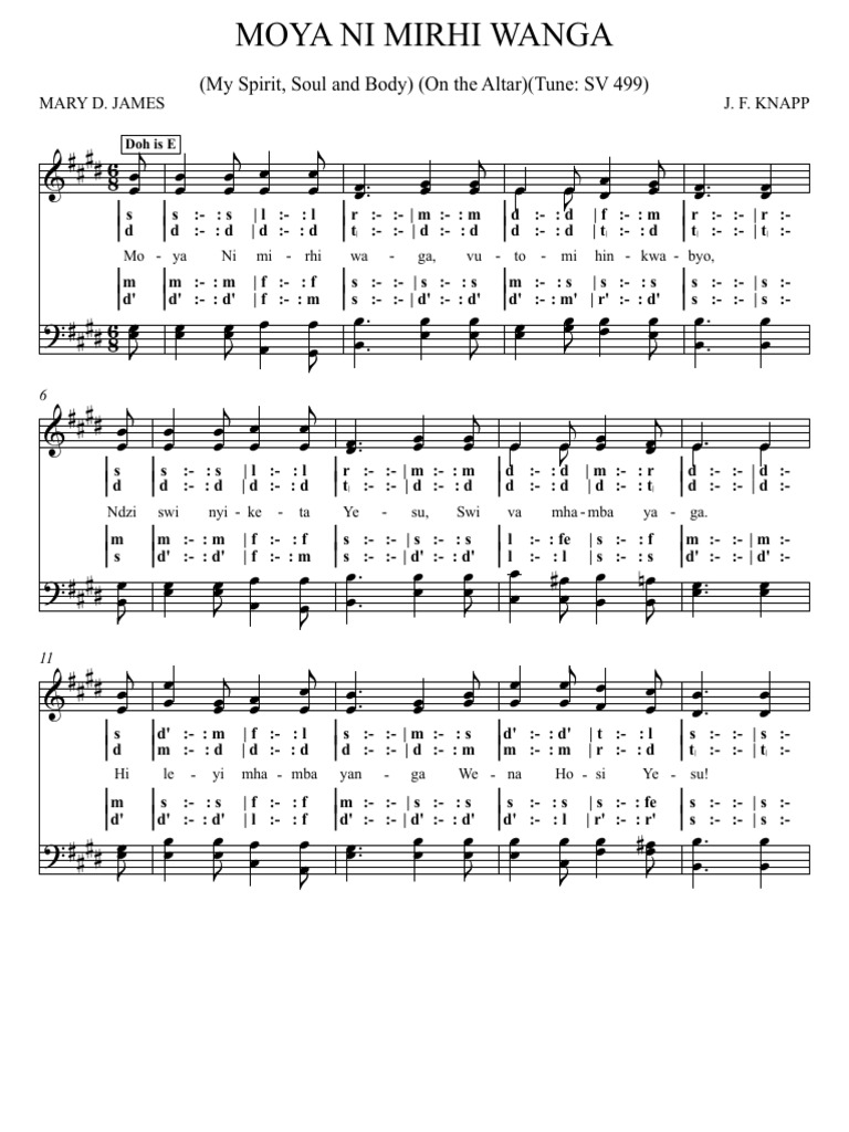 MOYA NI MIRHI WANGA - Full Score | PDF