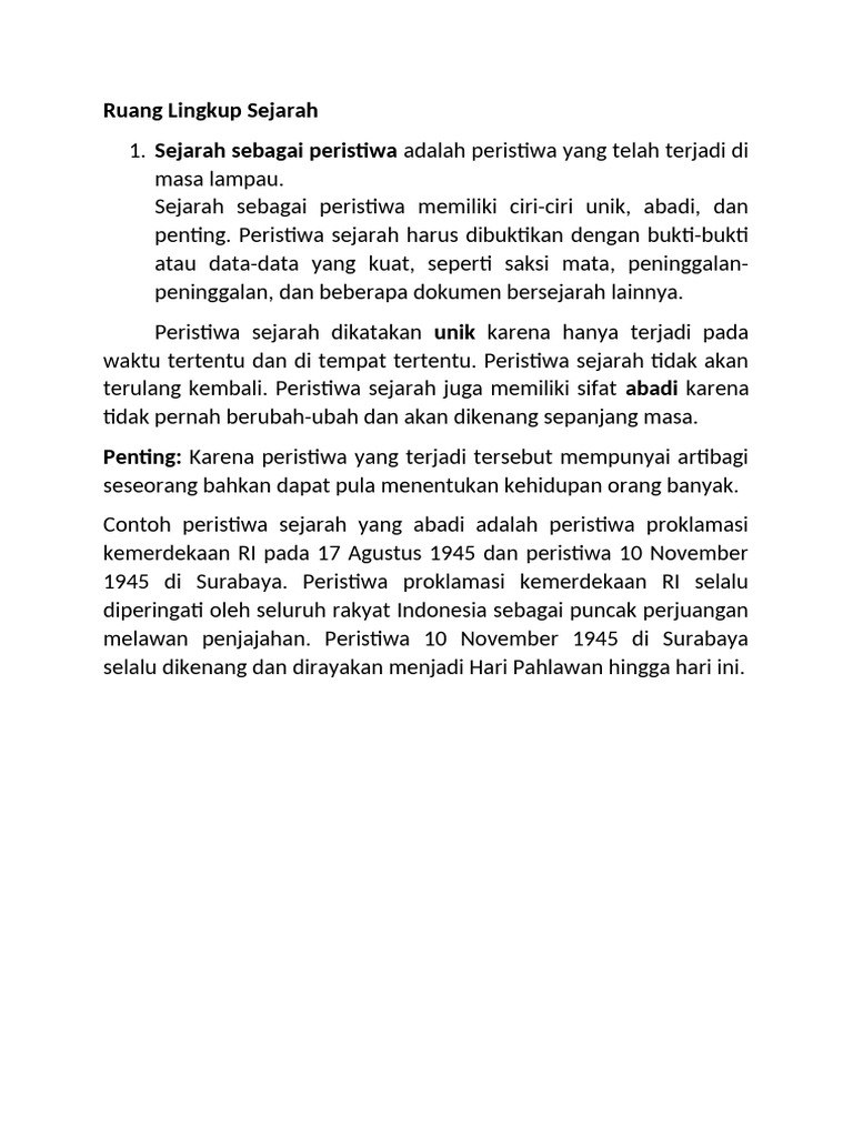 Sejarah Sebagai Peristiwa | PDF