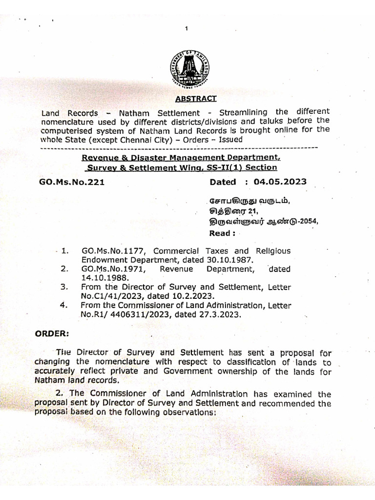 Natham Nomenclature G. O 221 | PDF