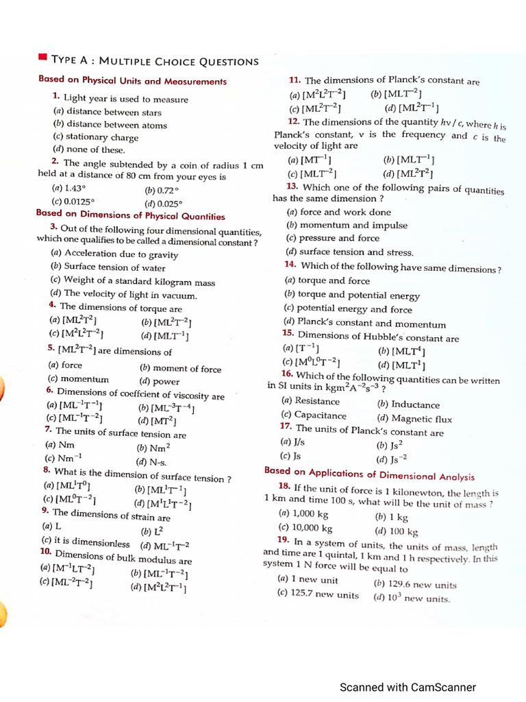 Dimensional Analysis | PDF