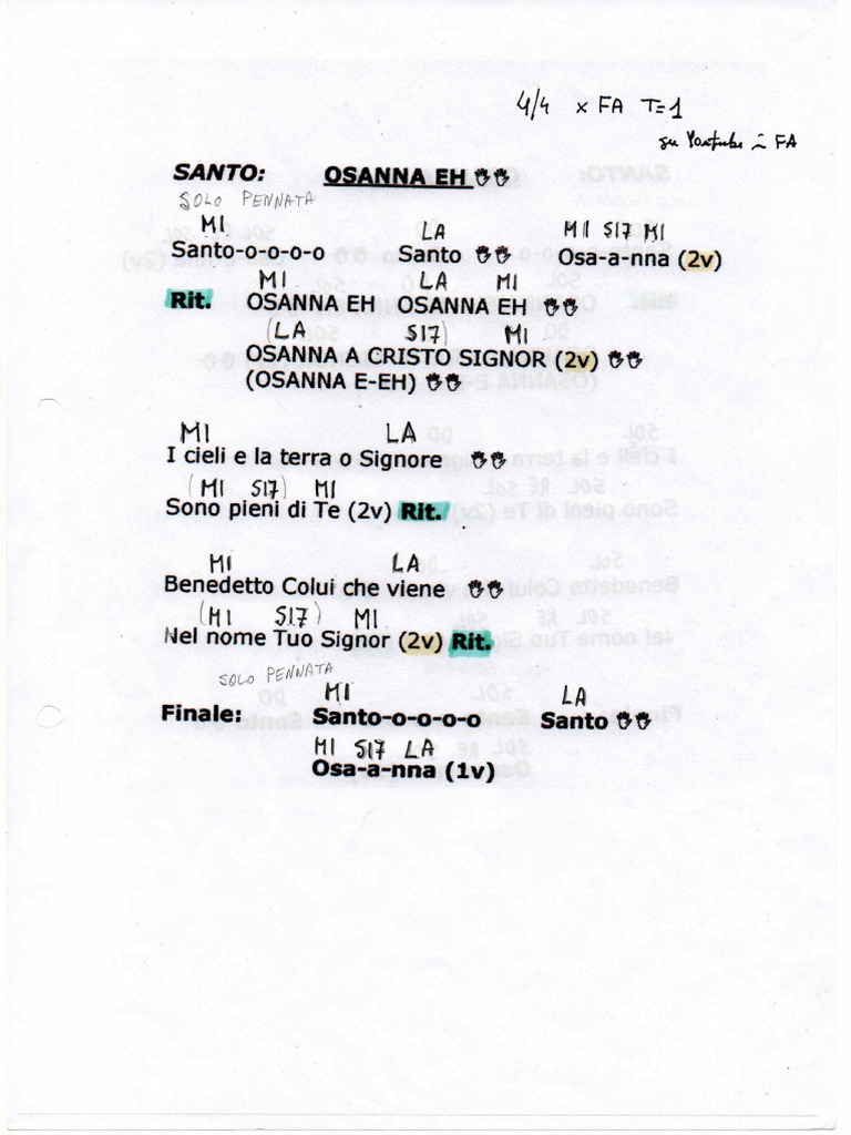 Santo - Osanna Eh (Mi) | PDF
