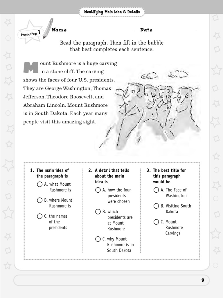 9_PDFsamScholastic Reading Passages Main Idea and Details | PDF