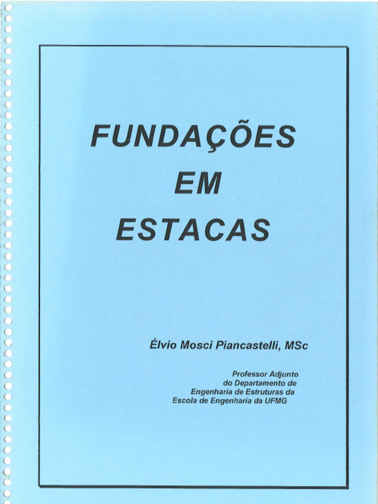 Elvio Mosci Piancasteli - Fundações Em Estacas | PDF