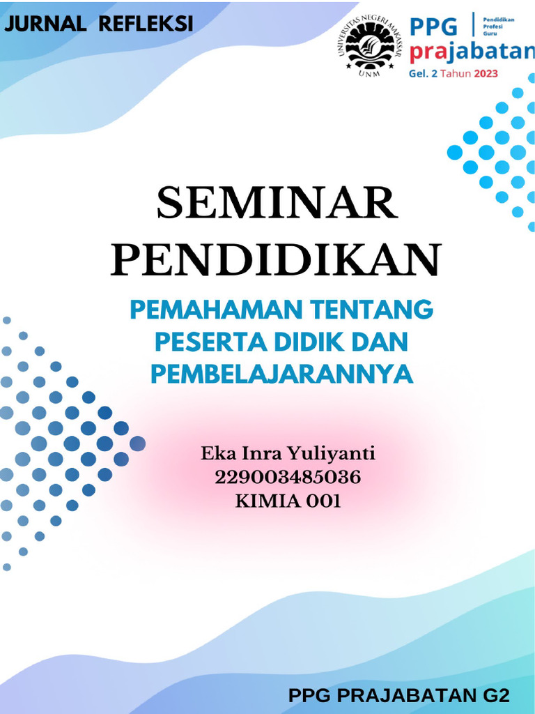 Jurnal Refleksi - MK PPDP - Eka Inra Yuliyanti | PDF