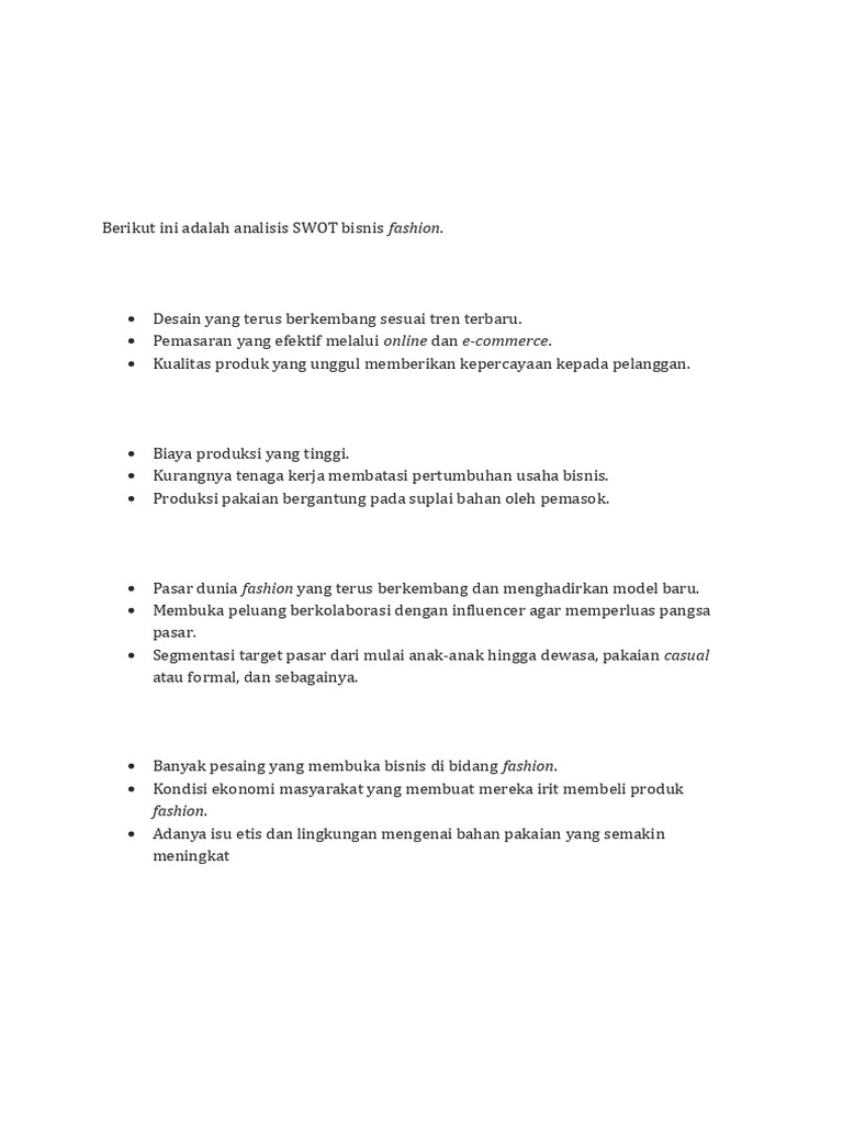 Proposal Bisnis Pakaian | PDF