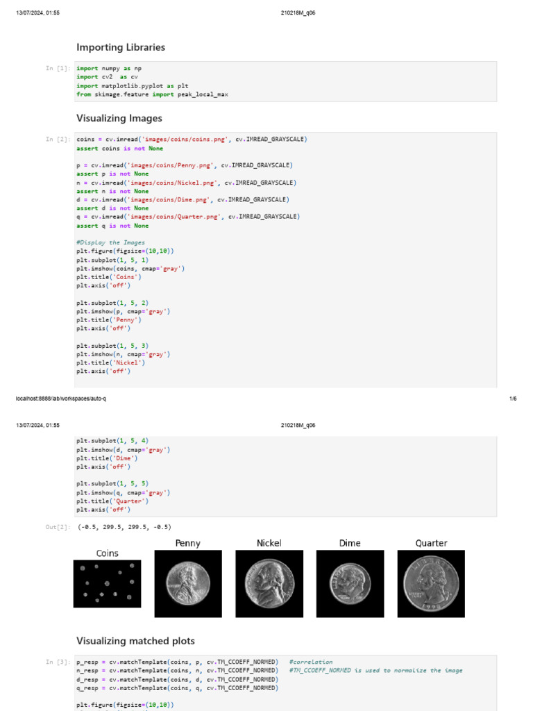 Coin Matching Image Processing | PDF | Coins | Computers