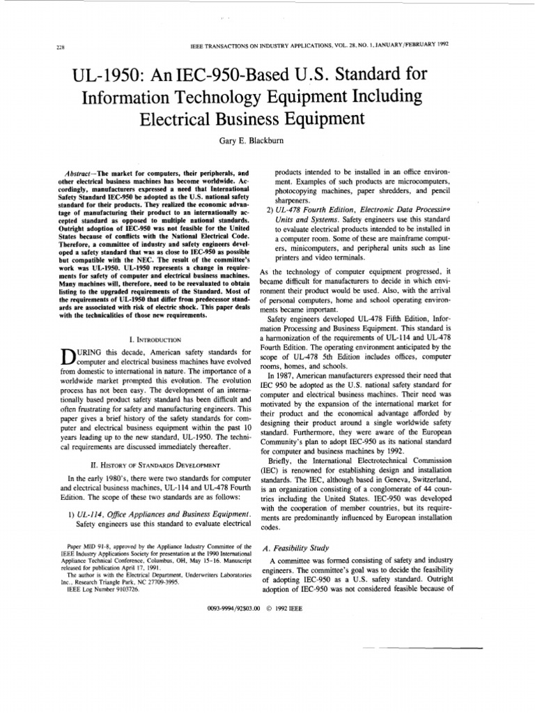 Standard UL1950 | PDF