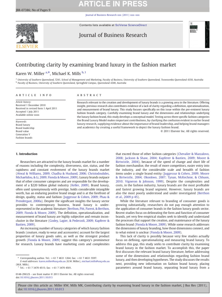 JBR Miller Mills Brand Luxury | PDF