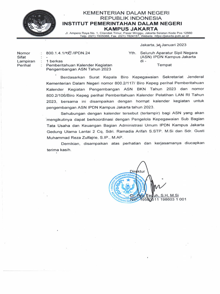 Kalender Pengembangan ASN 2023 | PDF
