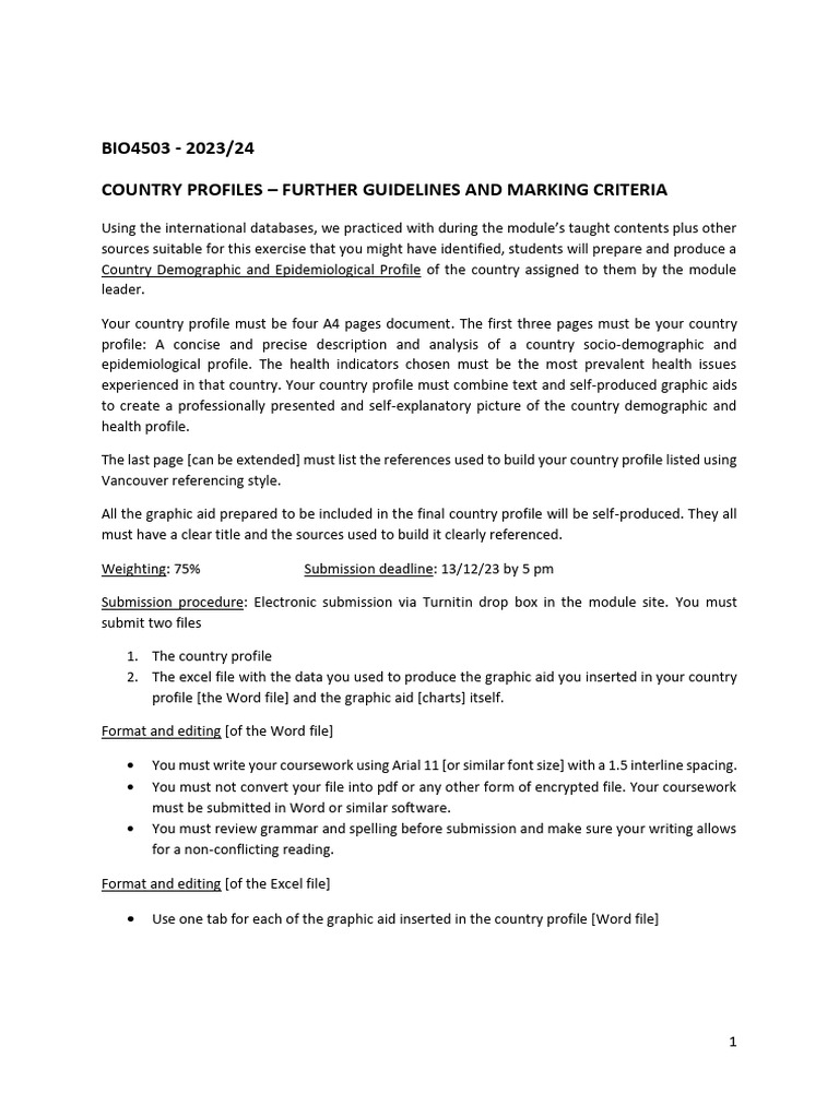 Country Profiles - Further Guidance and Marking Criteria | PDF