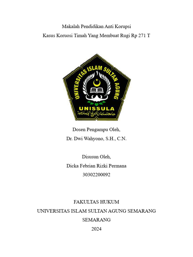 Makalah PAK DICKA FEBRIAN RIZKI PERMANA (30302200092) | PDF