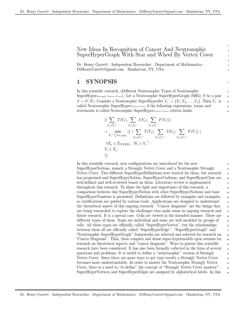 New Ideas in Recognition of Cancer and Neutrosophic SuperHyperGraph With Star and Wheel by ...