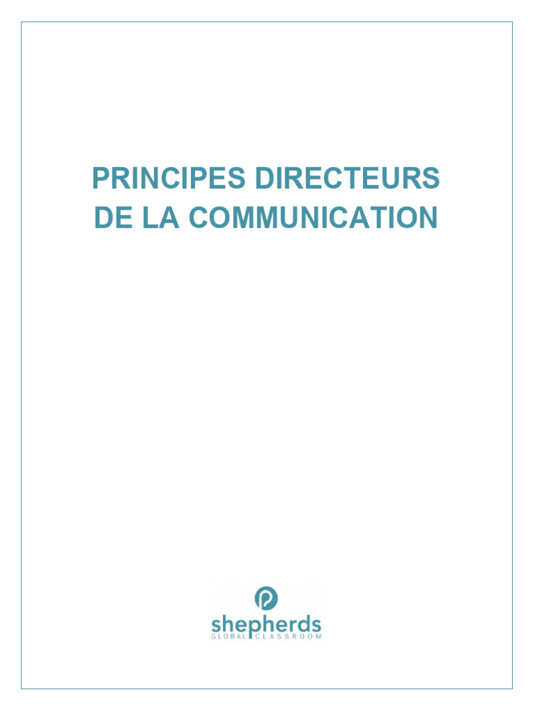 Principes Directeurs de La Communication-POC-2E-Fr | PDF