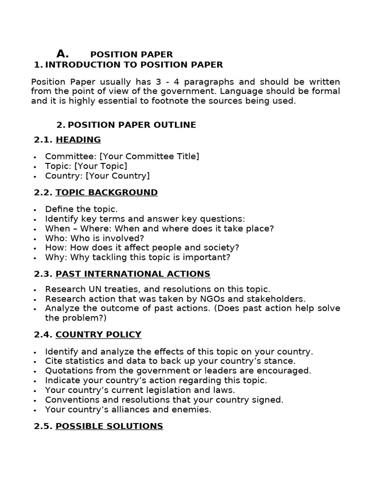 POSITION PAPER & Draft Resolution | PDF