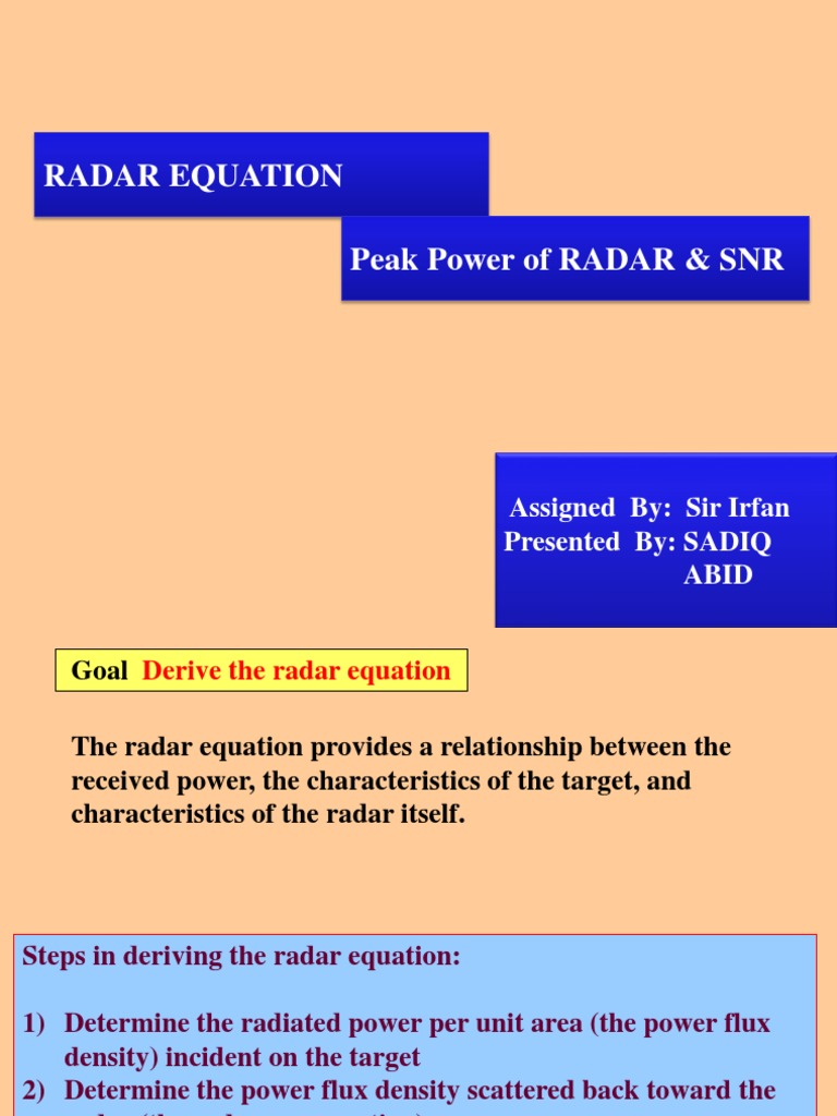 Radar Equation2 | Signal To Noise Ratio | Electricity