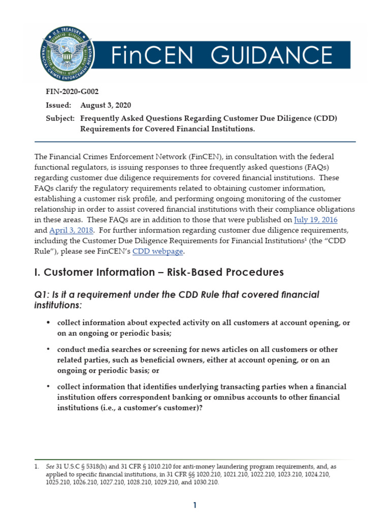 FinCEN Guidance CDD 508 FINAL 2 | PDF