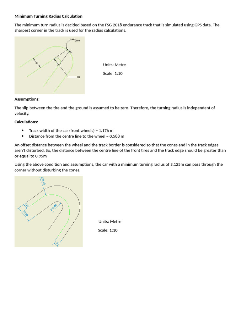 Minimum Turn Radius Calculation Guide | PDF | Radius | Teaching Methods & Materials