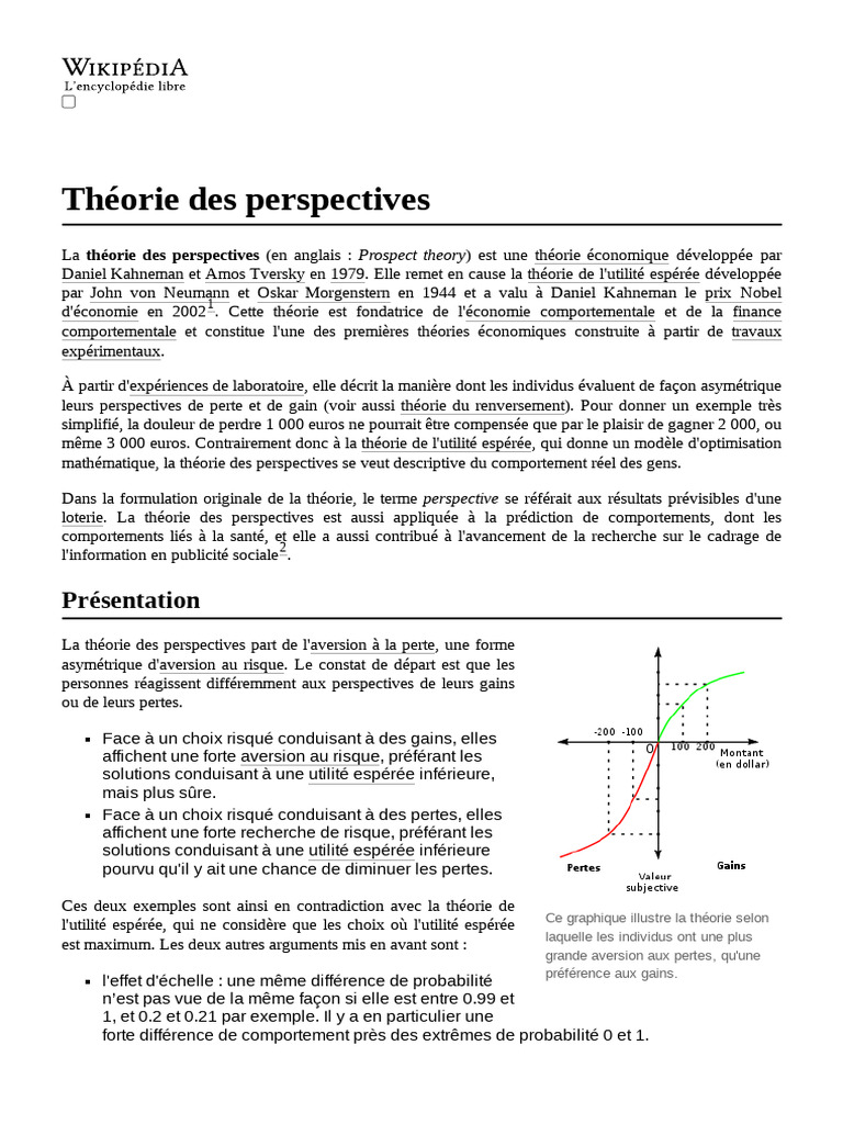 Théorie Des Perspectives | PDF
