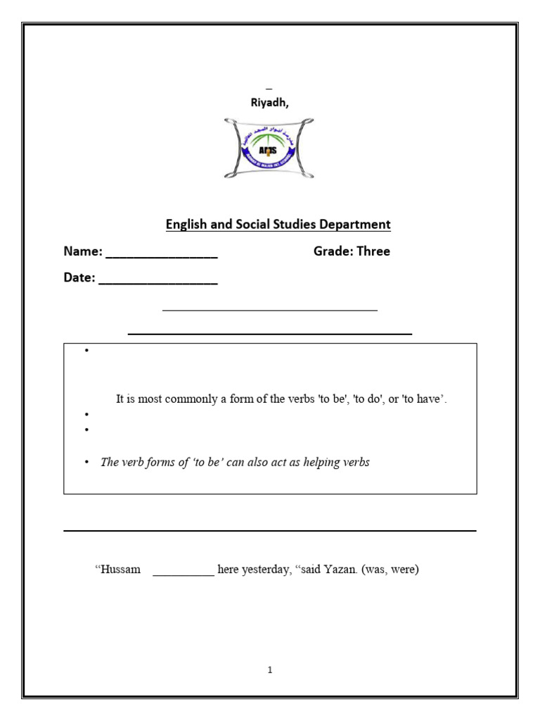 Grade 3 Grammar Revision Sheet. 3rd TERM 2024 | PDF