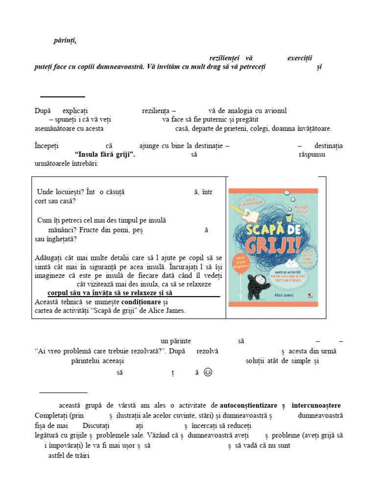 Activitati Copii (Rezilienta 3) | PDF