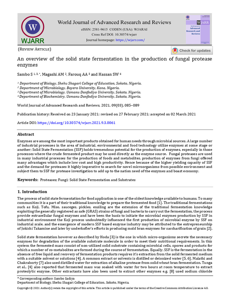 Wjarr 2021 0061 | PDF | Fungus