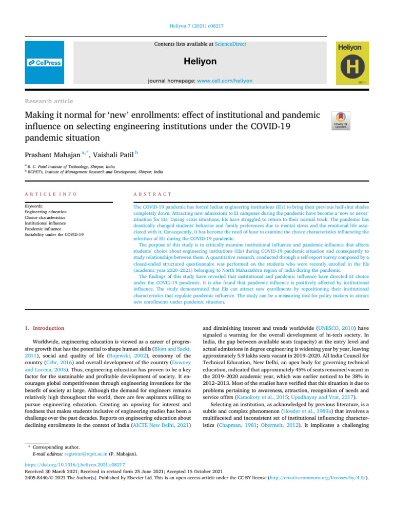Heliyon Journal Paper - Oct 2021 | PDF