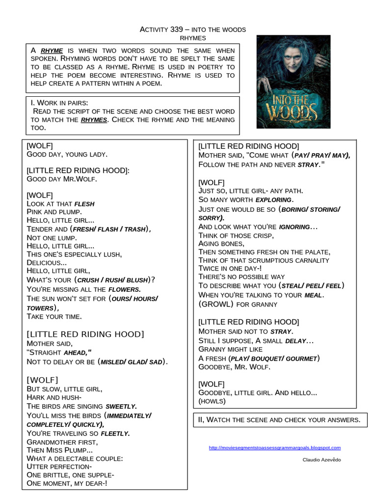 339 Into The Woods - Rhymes | PDF