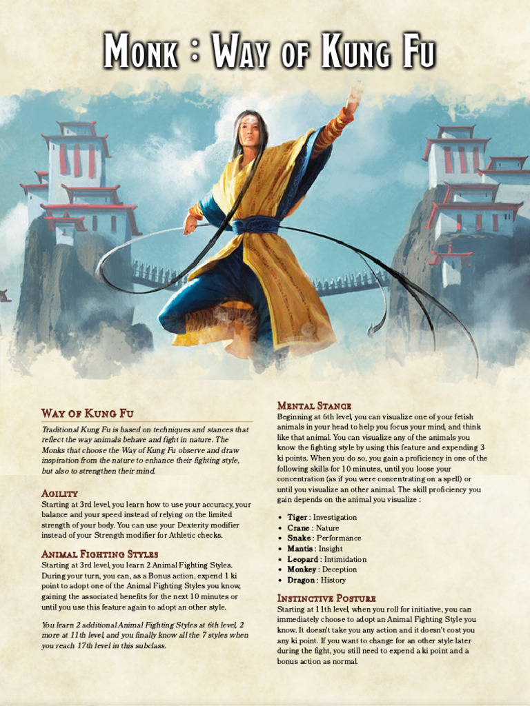 Monk - Way of Kung Fu - GM Binder | PDF