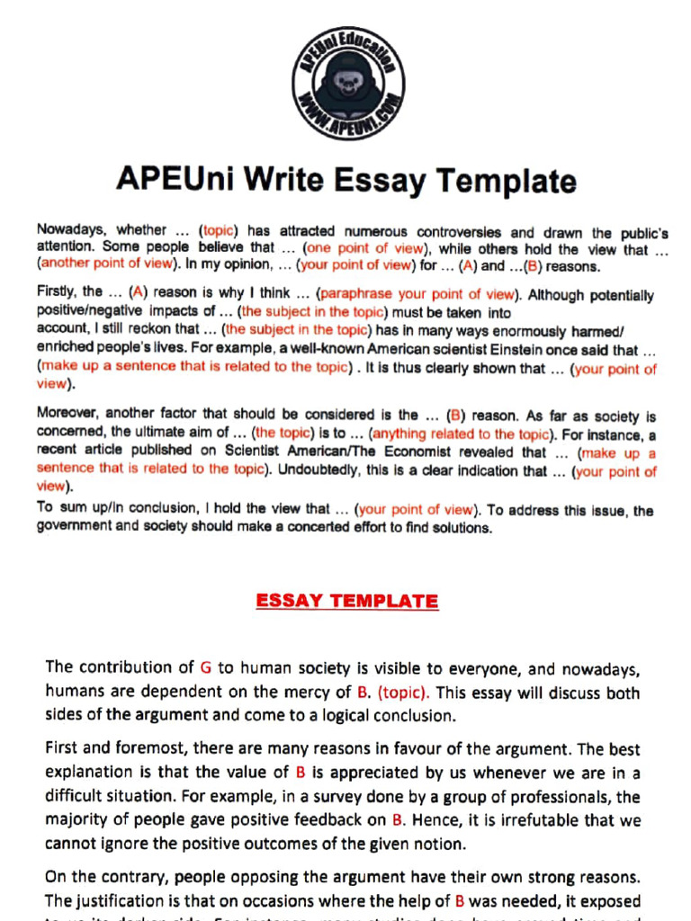 Essay All Template | PDF