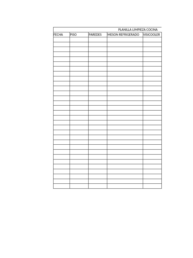 Planilla Aseo | PDF