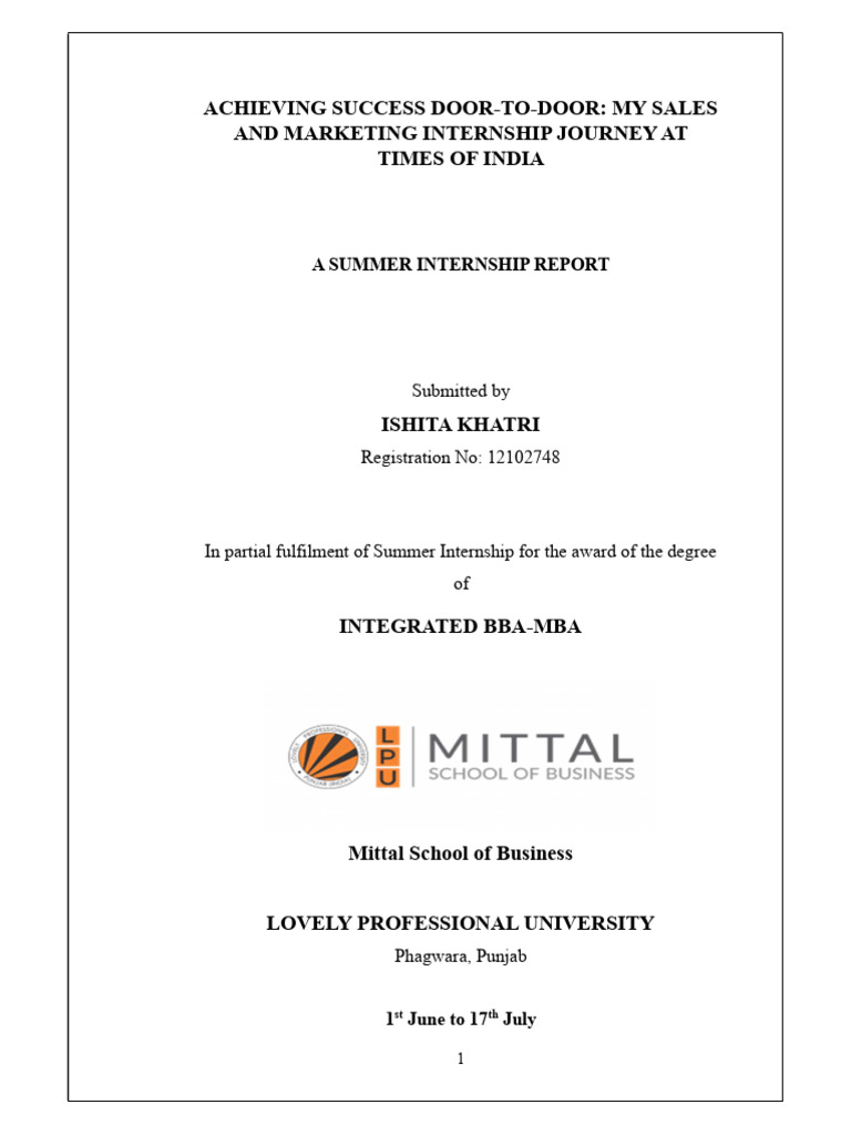 Summer Internship Report (Final) | PDF