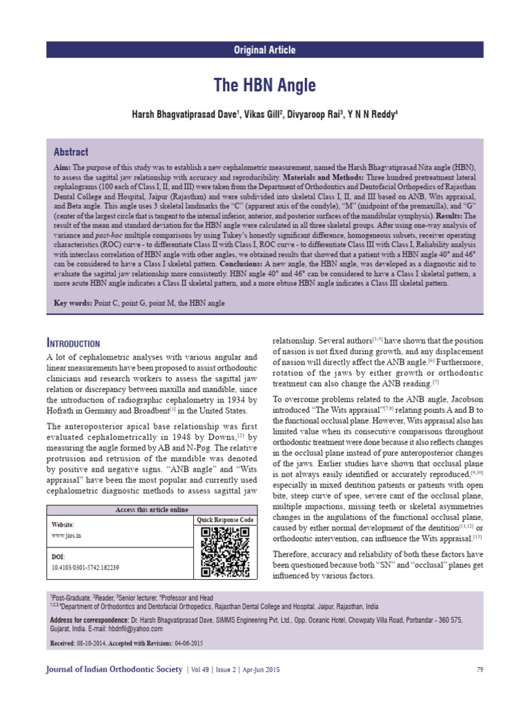 Dave Et Al 2015 The HBN Angle | PDF