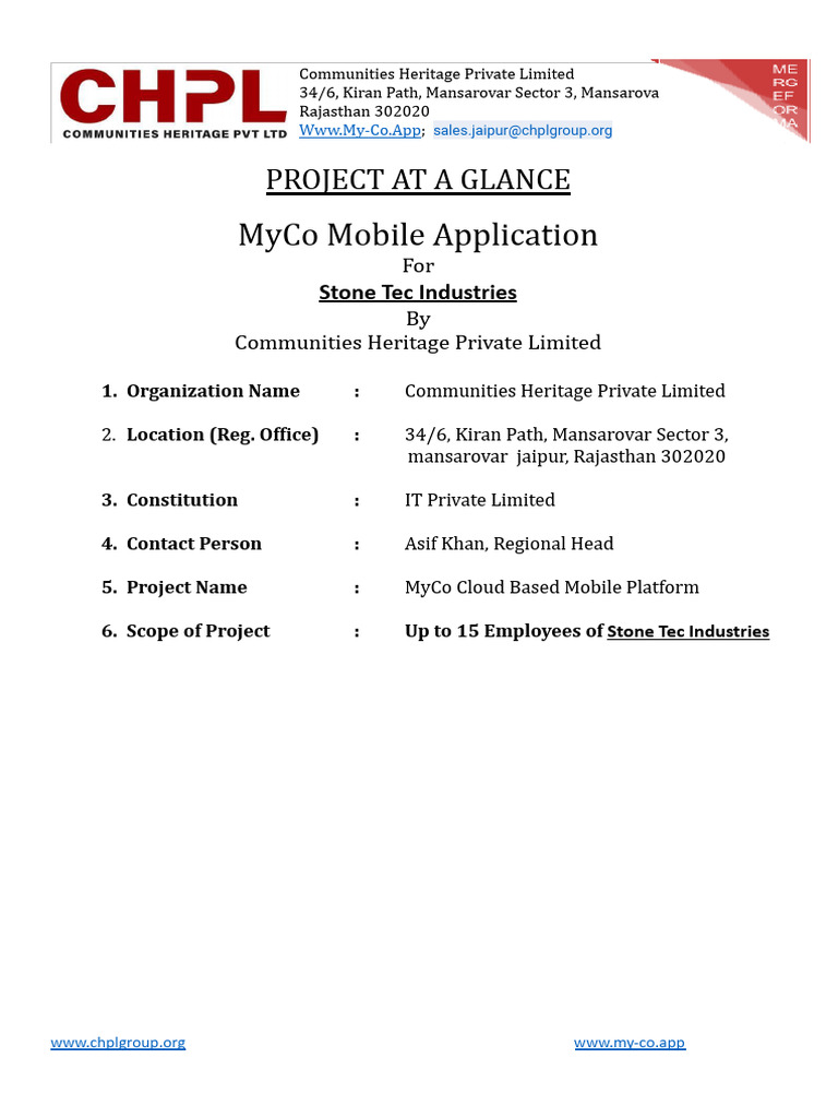 CHPL MyCo-Stone Tec Industries | PDF