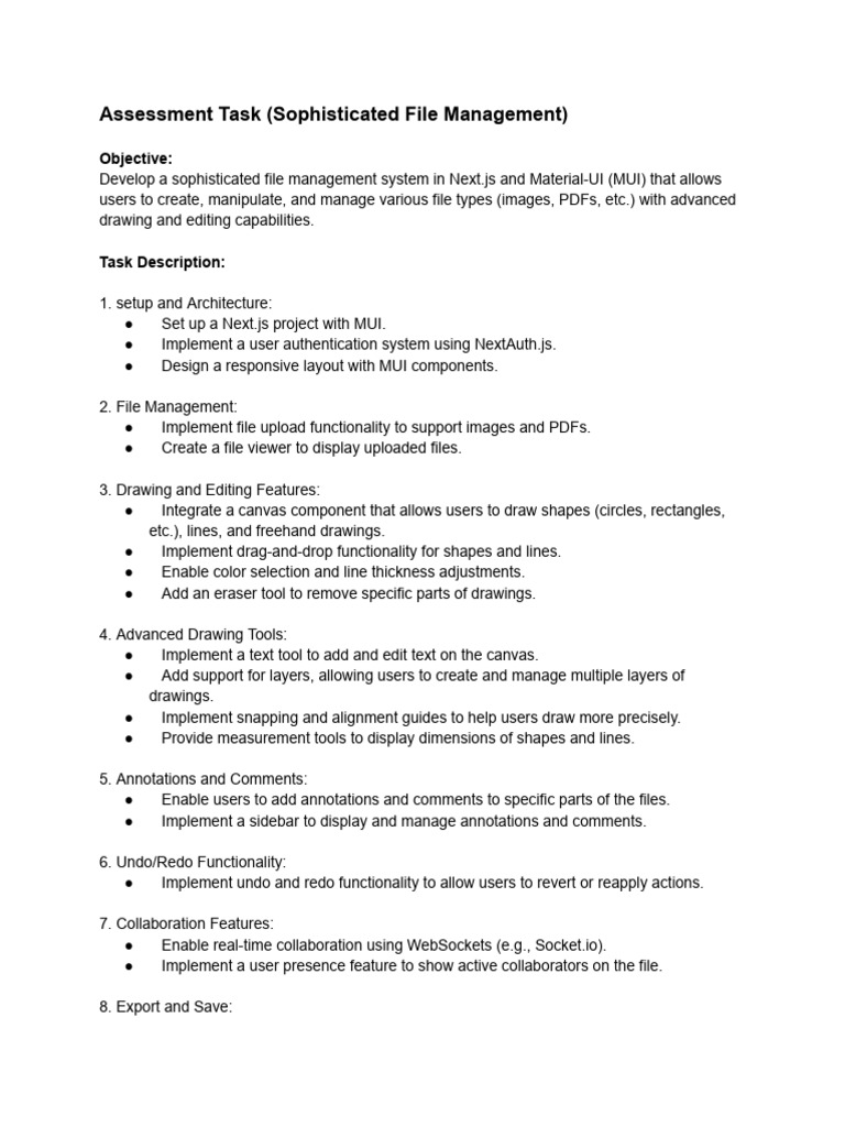 Frontend Developer Assessment - Sophisticated File Management | PDF