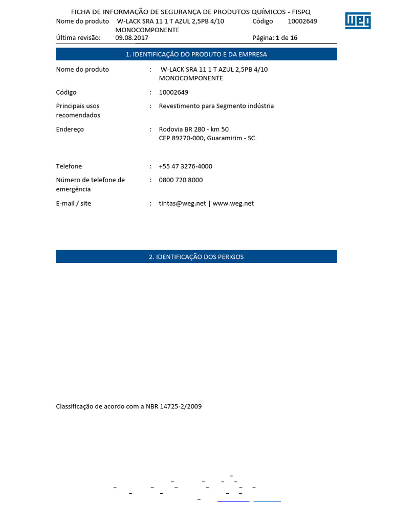 Tinta Azul WEG | PDF