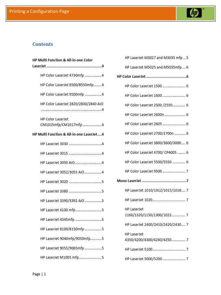 Printing Configuration Pages | PDF | Printer (Computing) | Menu