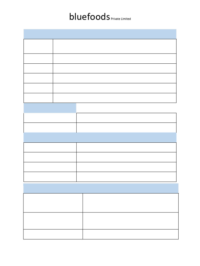 Supplier Approval Form Blue Foods PK | PDF