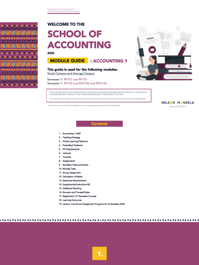 Module Guide - Accounting 1 2024-1 | PDF