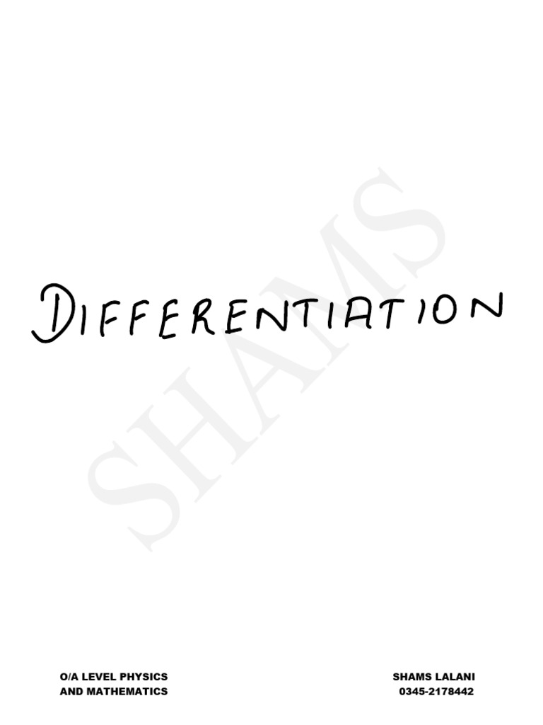 Differentiation 1 Pdf