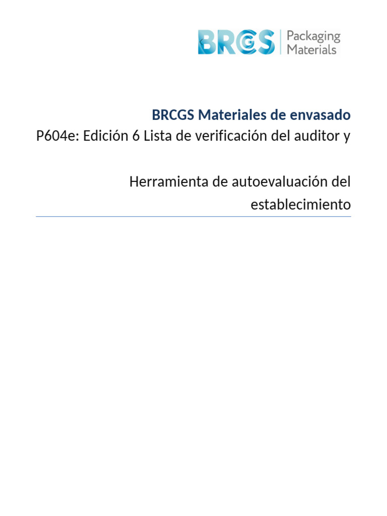 BRCGS packaging V6 check list | PDF