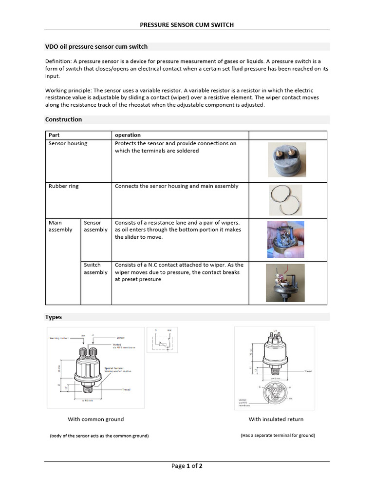 884_VDO sensor | PDF