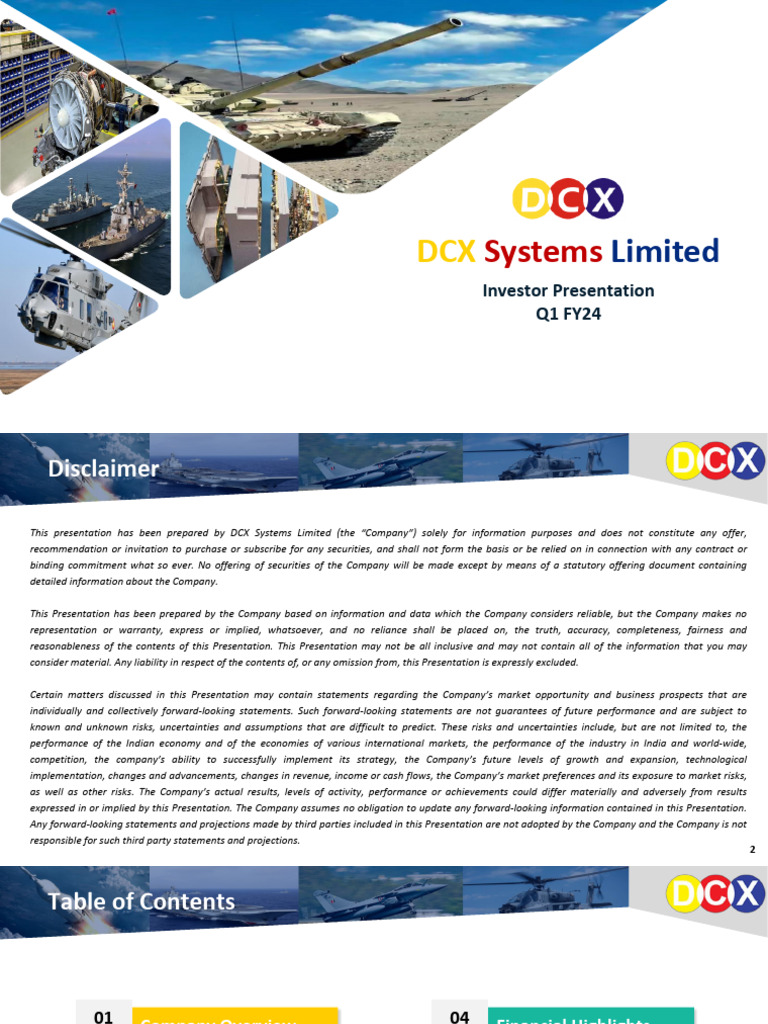 DCX-Systems Presentation Q1-FY24 | PDF | Working Capital | Business