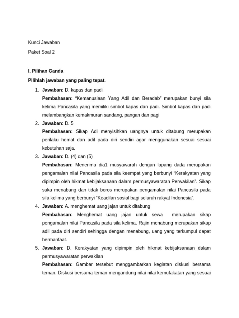 Kunci Jawaban Paket Soal 2 PP SPM Plus 2024 | PDF