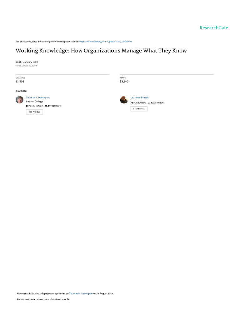 Working Knowledge | PDF