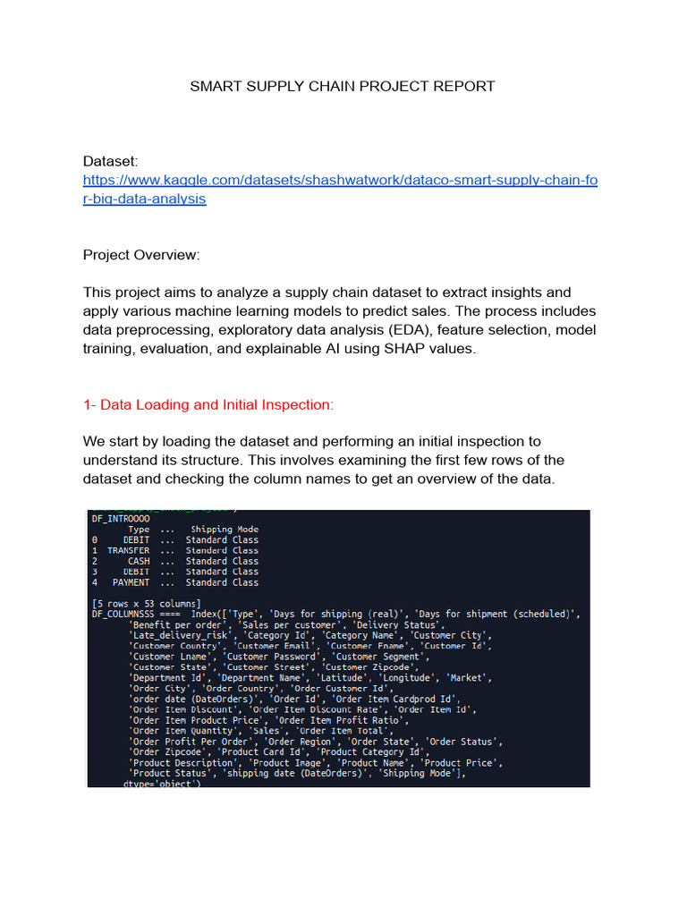 SMART SUPPLY CHAIN PROJECT REPORT | PDF