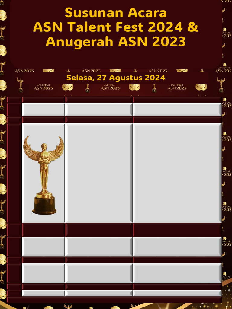 Susunan Acara ASN Talent Fest 2024 & Anugerah ASN 2023 | PDF